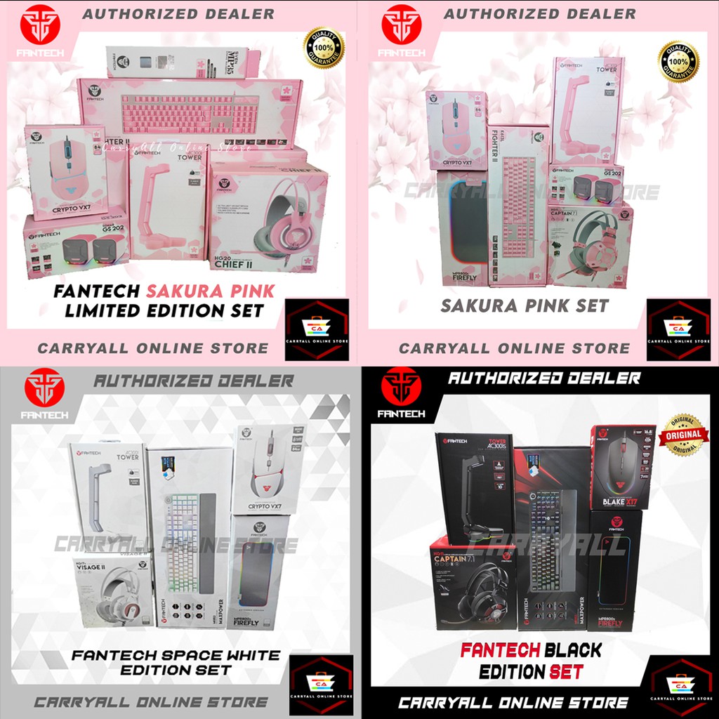 Fantech SAKURA PINK - SPACE WHITE - BLACK Edition Bundle Set | Shopee ...