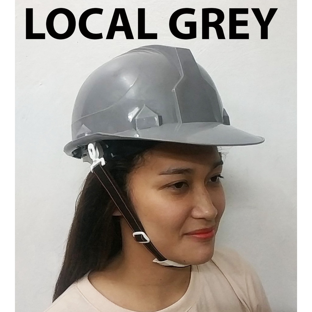 MANILA LOCAL HARD HAT WITH LINER AND CHIN STRAP HELMET ( GREY GRAY ...