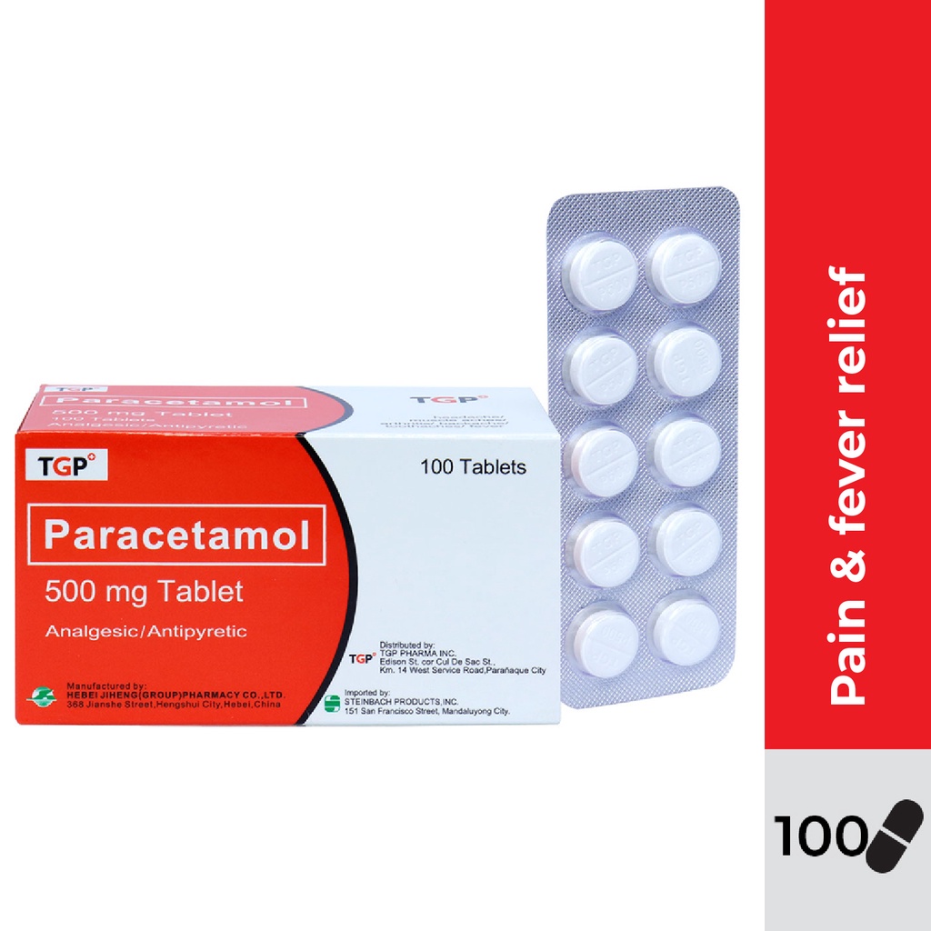 Paracetamol 500mg TGP 1 BOX (100 tablets) for pain & fever relief ...