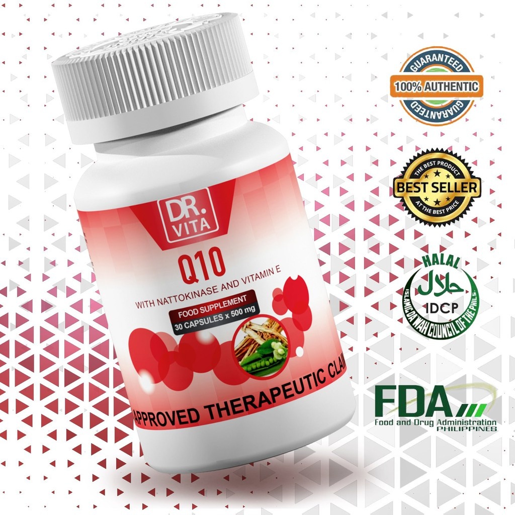 Dr. Vita Q10 With Nattokinase And Vitamin E 30 Capsules ( 500mg ) | Shopee Philippines