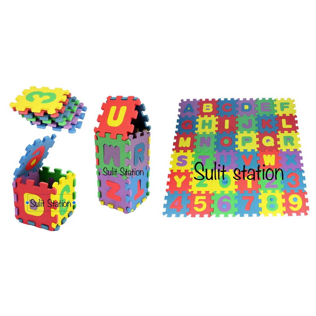 ALPHABET EDUCATIONAL EVA RUBBER MINI PUZZLE PLACE CUBE MAT | Shopee ...