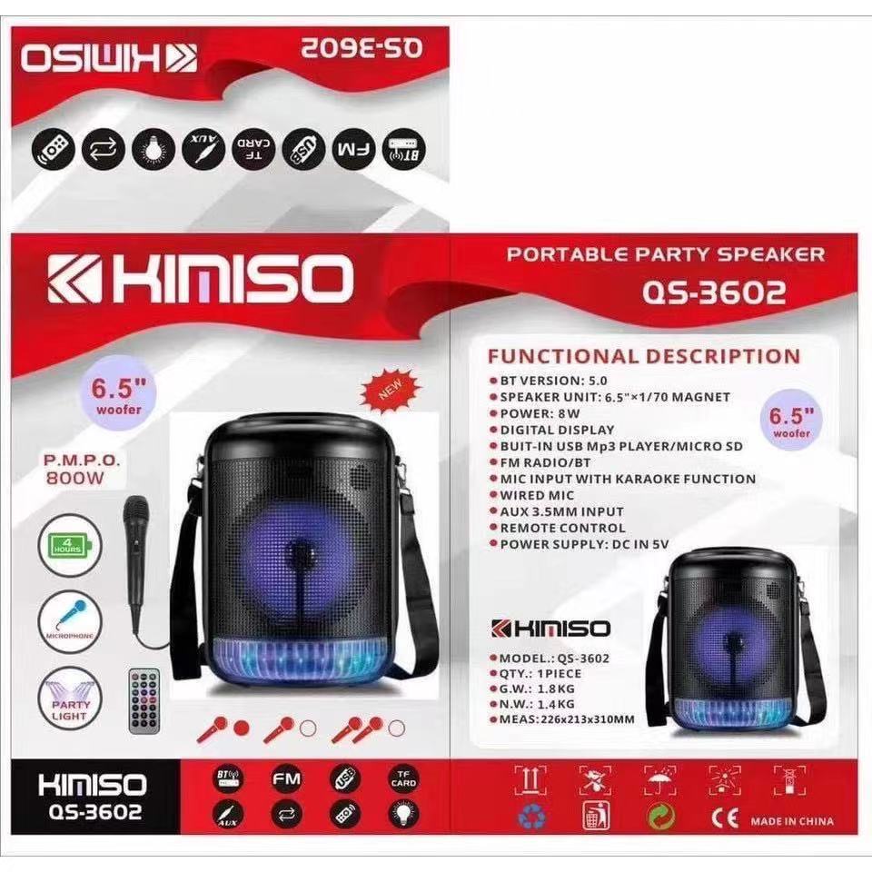 COD 6.5inch Portable Bluetooth Karaoke Party Speaker With Mic Kimiso QS ...