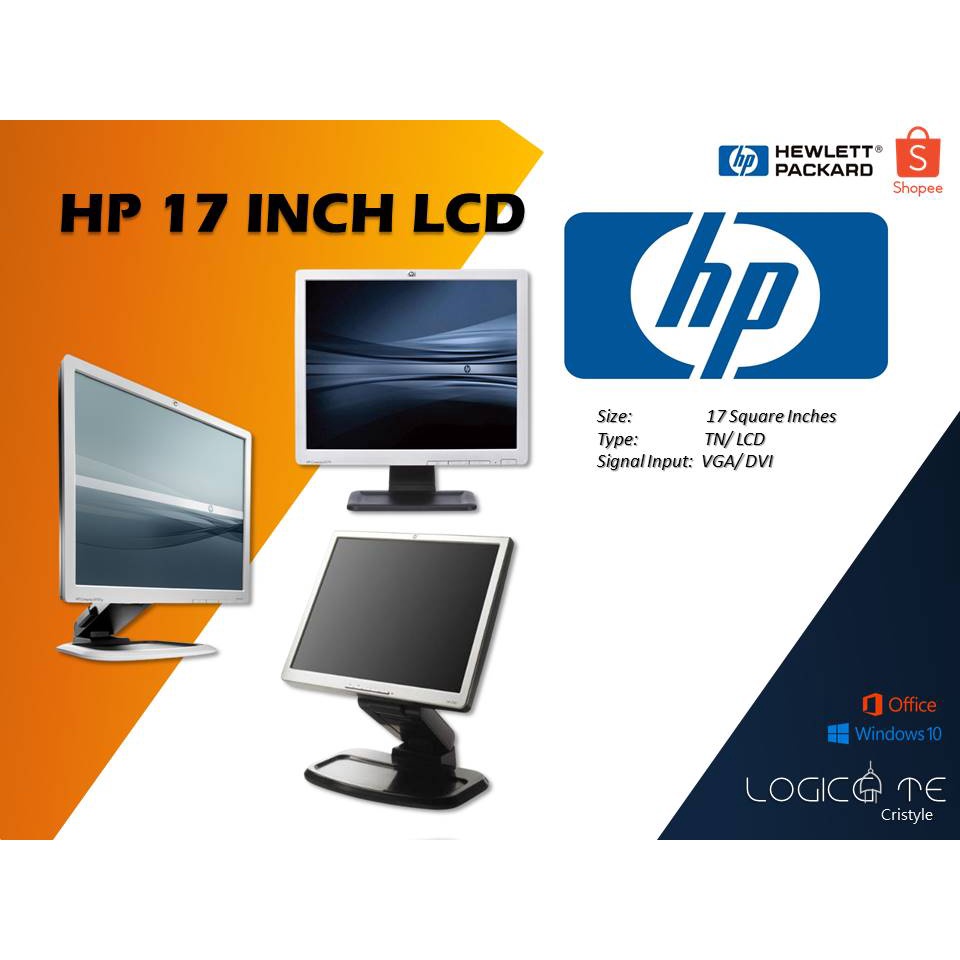 HP 17" inch Square LCD MONITOR FREE AC cord | Shopee Philippines