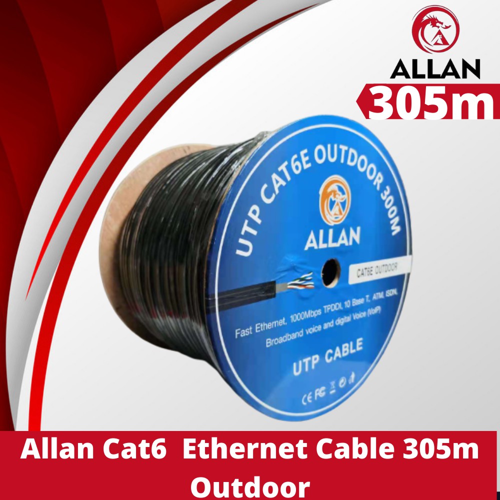 ALLAN Outdoor Cat6 300M Full Meter Outdoor UTP Cable CCA Cat6e Lan ...