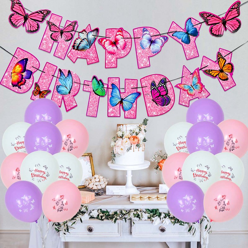 Butterfly Theme Butterfly Decorations For Birthday Party Supplies ...