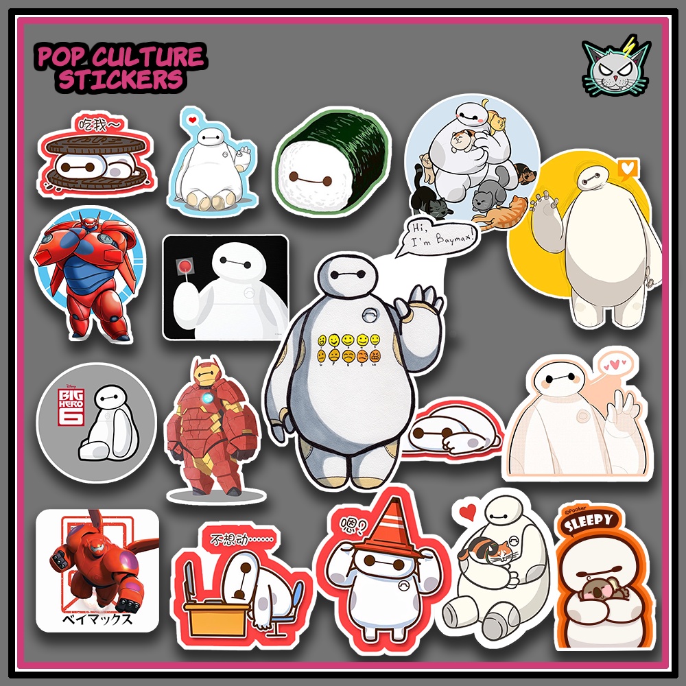 Cartoons - Cute Baymaax Vinly Sticker Pack (17pcs) Tumbler.Helmet ...