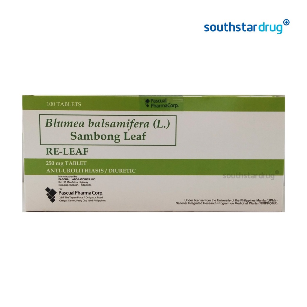 Sambong Re-Leaf 250mg Tablet - 20s | Shopee Philippines