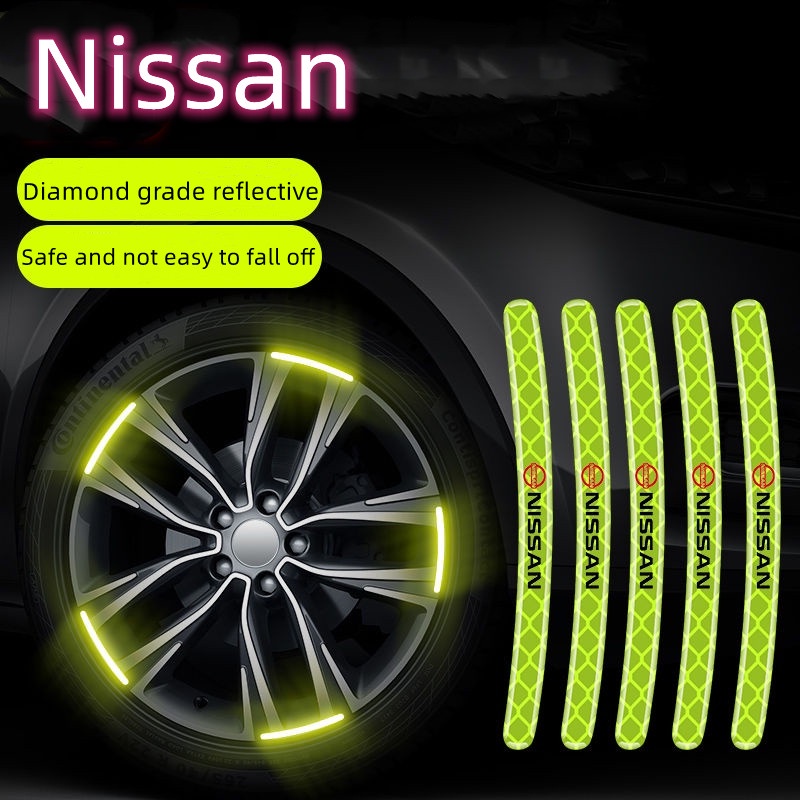 20pcs Car Tire Sticker Wheel Hub Reflective Strips for Nissan Navara ...
