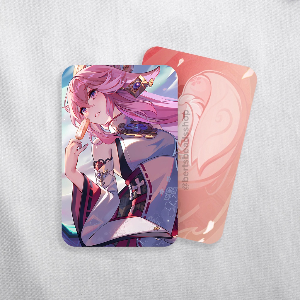 Genshin Impact Photocards - YAE MIKO Textured Photocards Front and Back ...