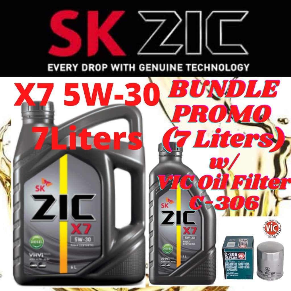SK ZIC X7 5W-30 Diesel Fully Synthetic 7 Liters Vic Oil Filter C-306 ...