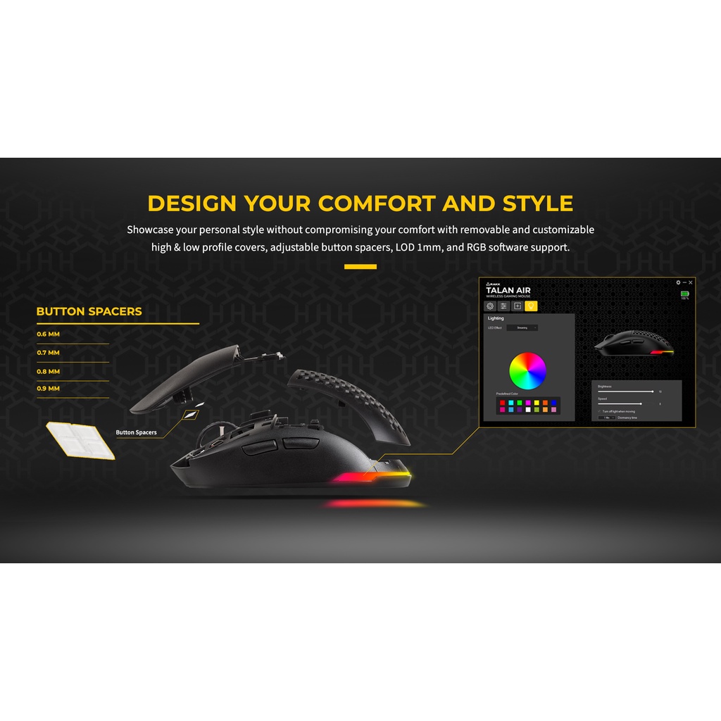 EasyPC | RAKK Talan Air Wireless Gaming Mouse | Kailh GM 8.0 | PAW3370 ...