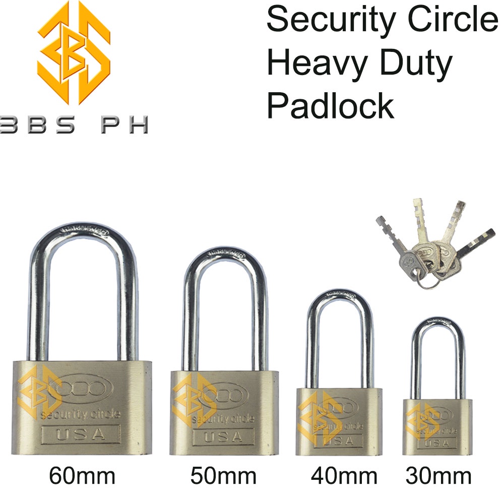 Square Circle Security Circle Padlock Heavy Duty Long Shackle with 4 ...