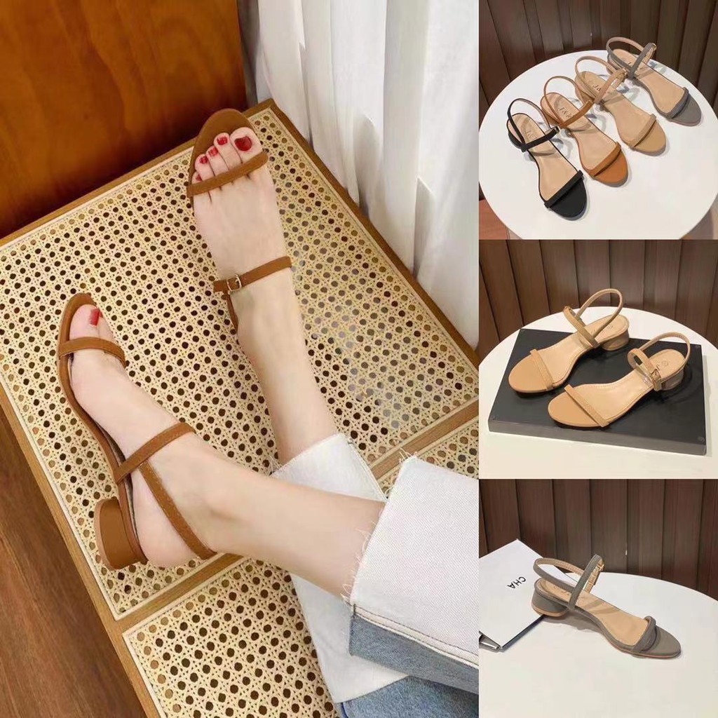 JK COD 807-7 fashion block heels sandals | Shopee Philippines