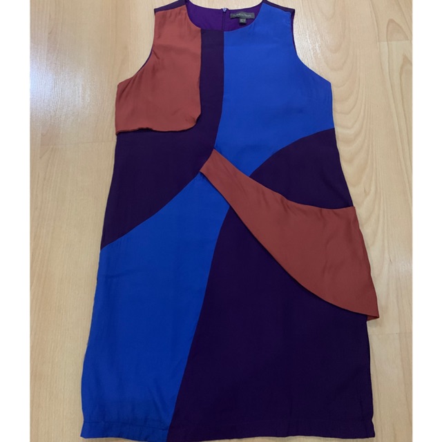 Plains and Prints PRELOVED Color Blocked Straight Sleeveless Dress ...