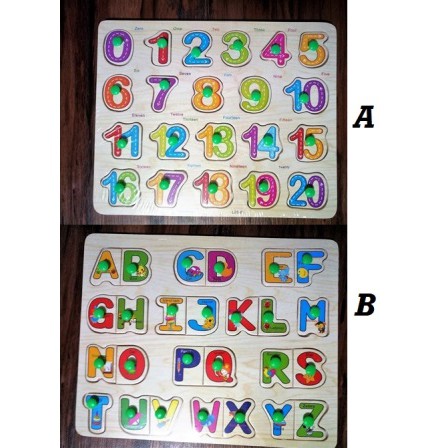 Wooden Puzzle (ABC or Numbers) For Kids | Shopee Philippines