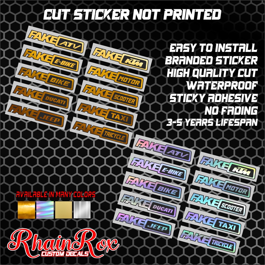 fake sticker atv ebike bike ducati jeep ktm motor scooter taxi tricycle ...