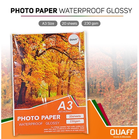 QUAFF A3 Photo Paper Glossy 230gsm (TREE TYPE) | Shopee Philippines