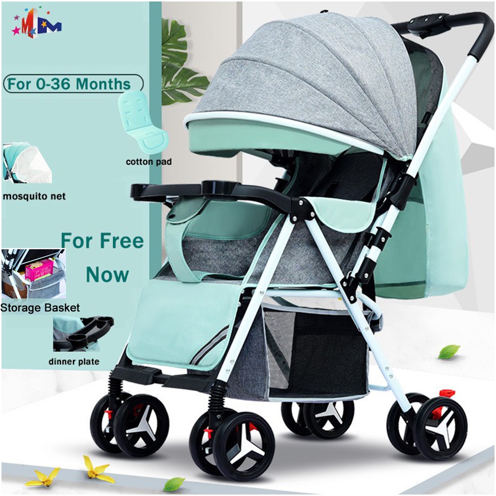 Megamall Baby Stroller Toddler Walker Foldable Washable Plate 2-way ...