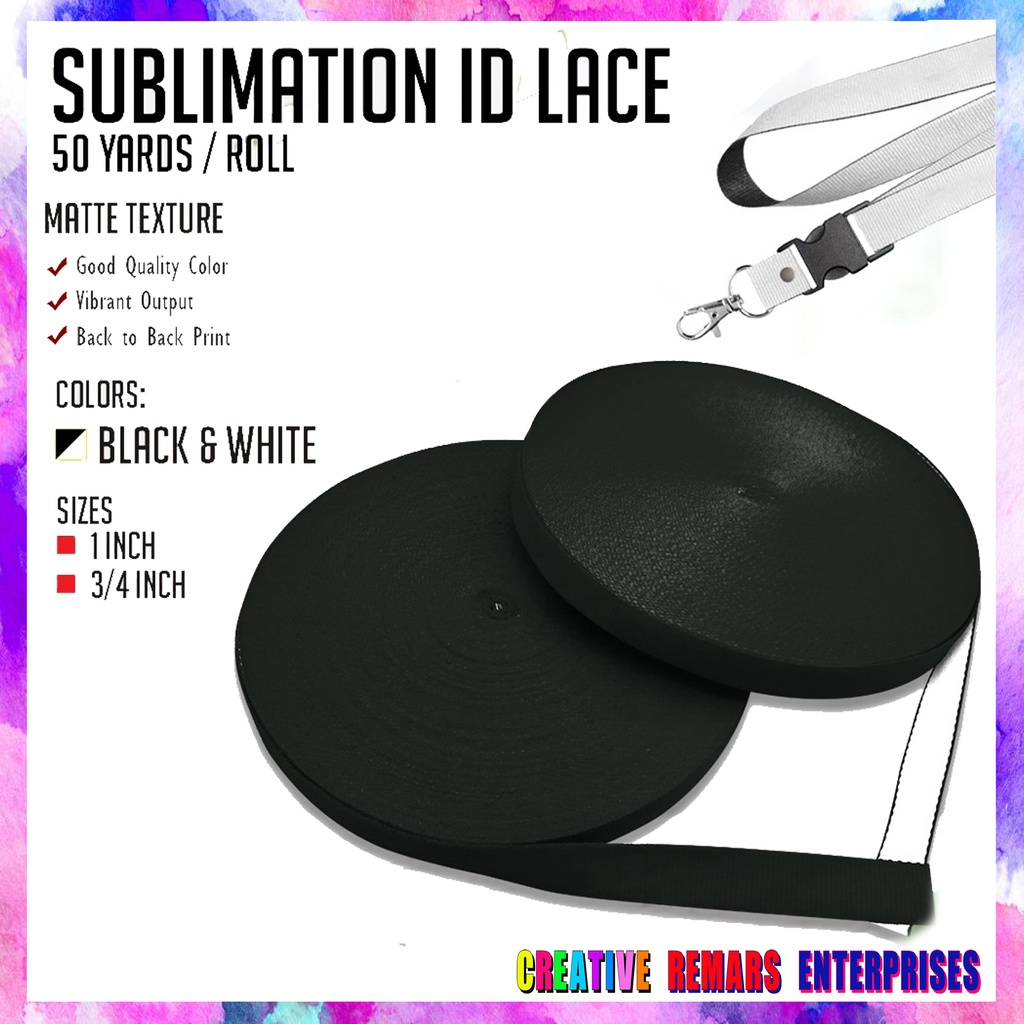 SUBLIMATION LANYARD ROLL 1 INCHES & 3/4 INCHES BY 50 METERS | Shopee ...