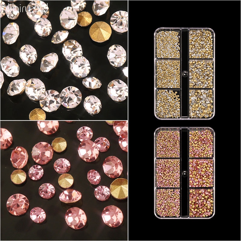 Rhinestone gold bottom tip bottom six compartment suit small size 3D ...