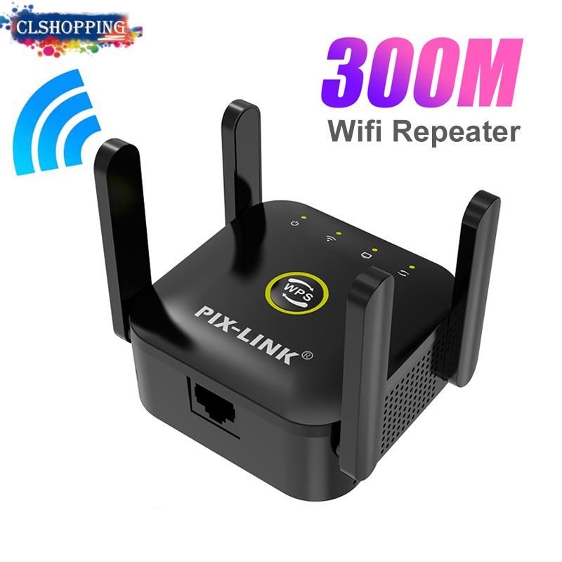 PIXLINK WiFi Repeater Wireless Wifi Extender 300Mbps Wi-Fi Amplifier ...
