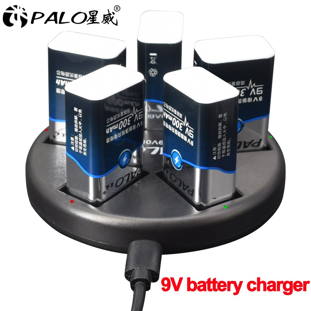 9V 6F22 Smart Usb 9 Volt Rechargeable Battery Charger for 9V Nimh Nicd ...
