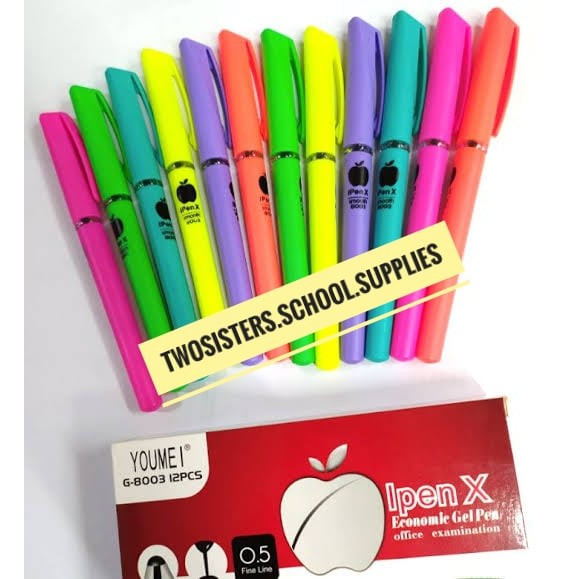 1 Box / 12 Pieces G-8003 iPen X 0.5mm Gel Pen Black Ink Ball Point Pen ...