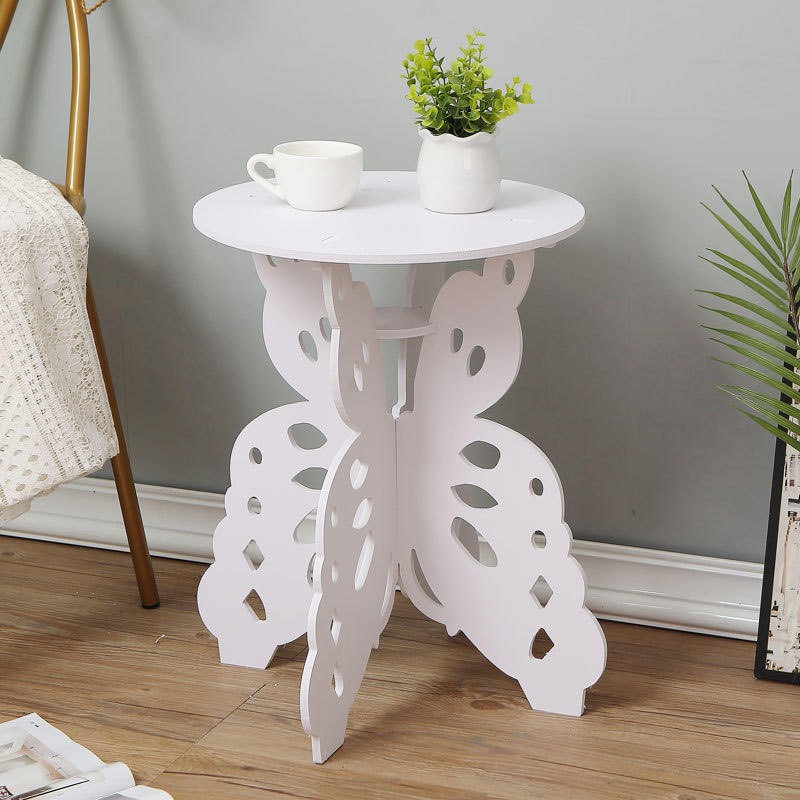 NEW Butterfly Wooden Side Tables round bedroom furniture coffee table ...