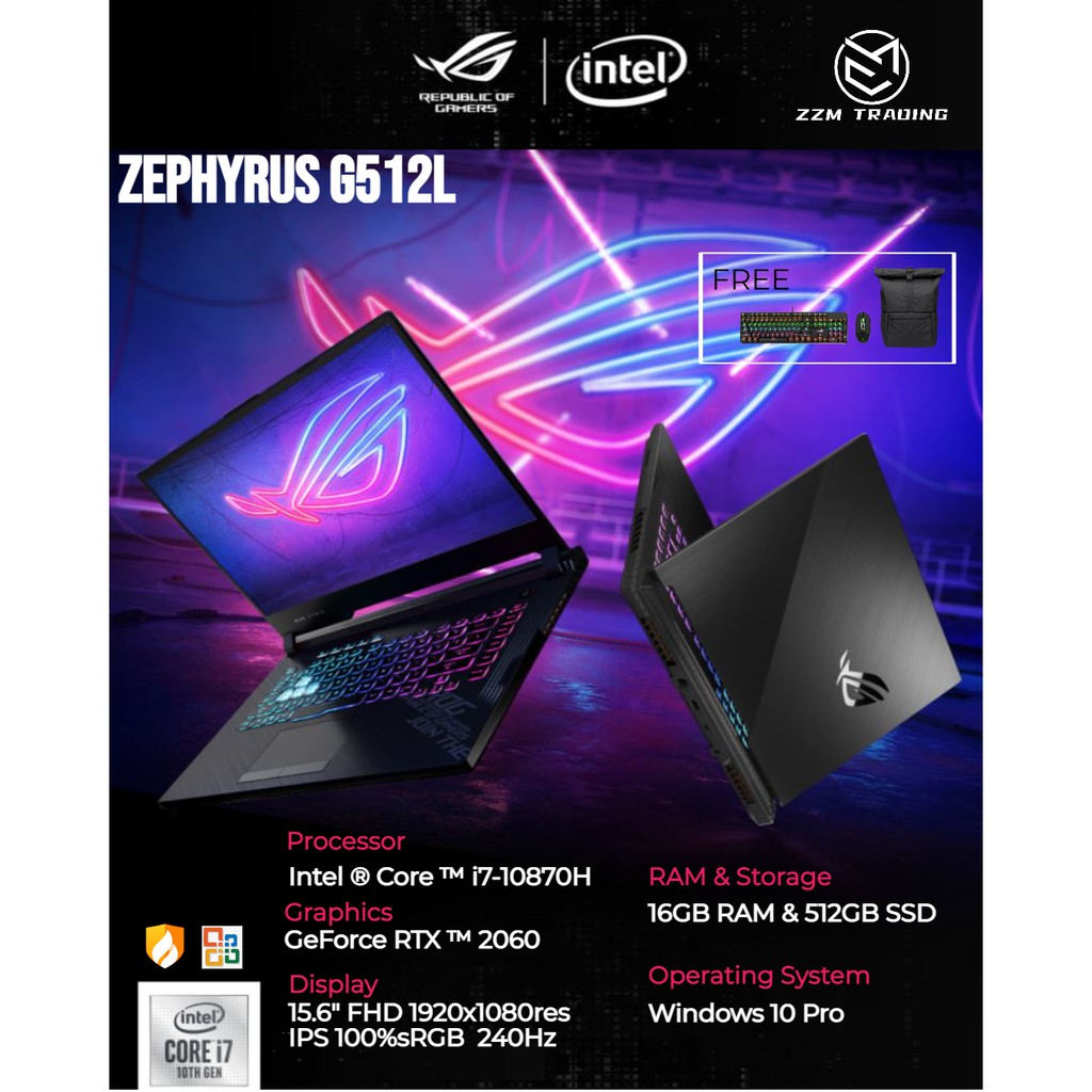 Asus ROG Strix G512L MOBA Intel ® Core ™ i7-10870H 15.6" FHD IPS 240Hz ...