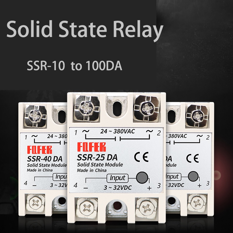 Solid State Relay SSR-10DA SSR-25DA SSR-40DA 30A 40A 50A 60A 75DA 80DA 90DA 100DA Actually 3-32V ...