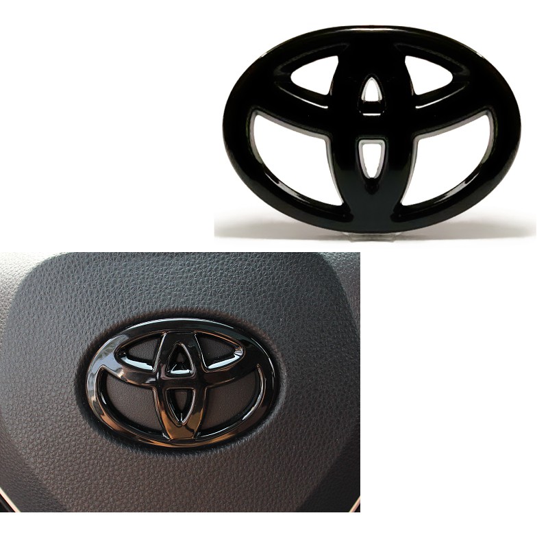 For Toyota Car Sticker Steering Wheel Emblem Badge Decals Paint Black ...