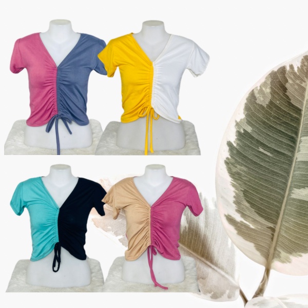 NEW || TWO TONE STRING CROP TOP (WHOLESALE AVAILABLE) | Shopee Philippines