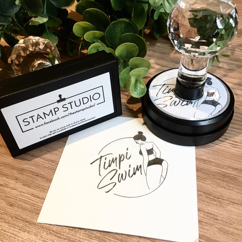 Round/Circle Crystal Holder Customized Personalized Custom Self Inking ...