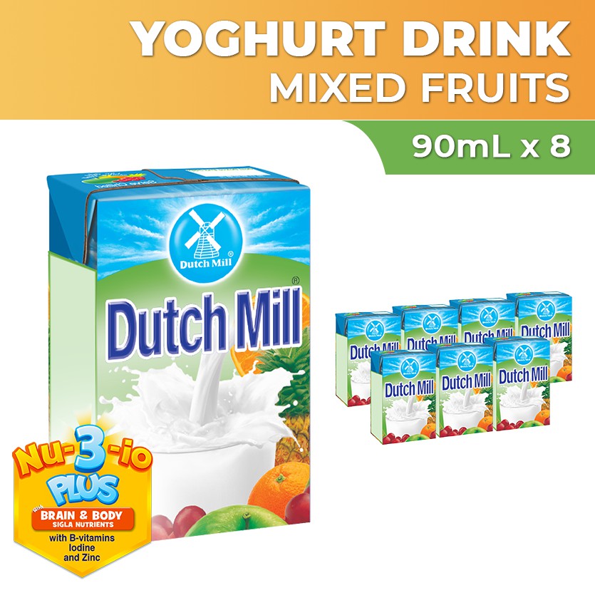 Dutch Mill Yoghurt Drink Mixed Fruit Juice 90ml x 8 | Shopee Philippines