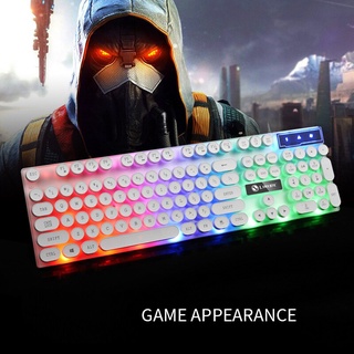 TX30 USB Backlight Punk Round Keycap Mechanical Keyboard 104 Key ...