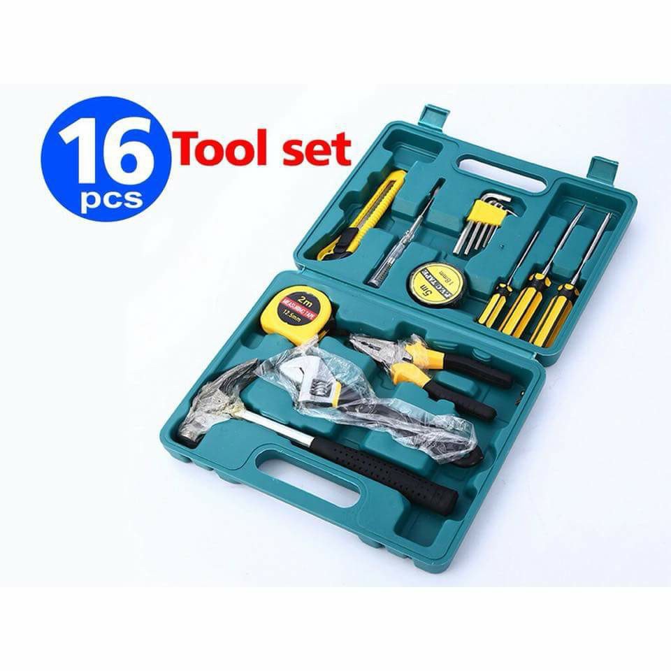 Js 16 Pcs Tools Set Hardware Home Repair Set | Shopee Philippines
