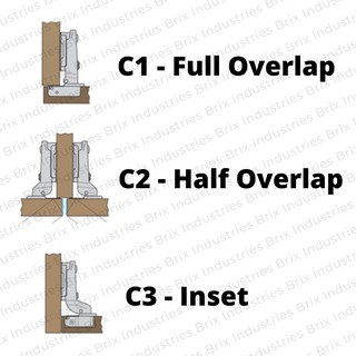 Amerilock Original Concealed Hinges C1, C2, C3 (1 Pair) Full Overlap ...