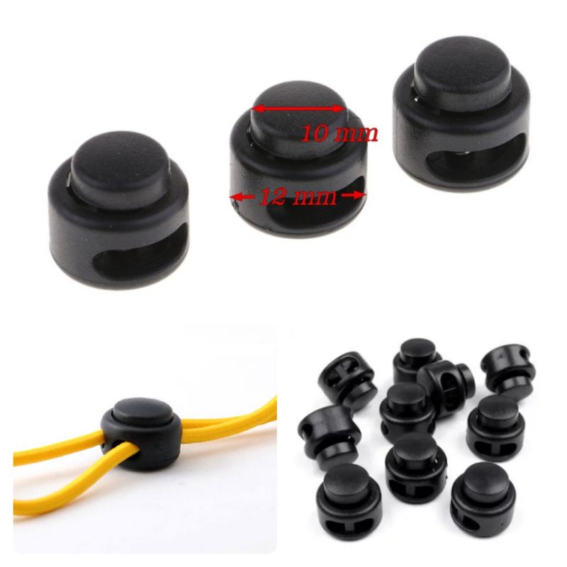10 pcs/pack Black Plastic Cord Lock Toggle Stopper | Shopee Philippines