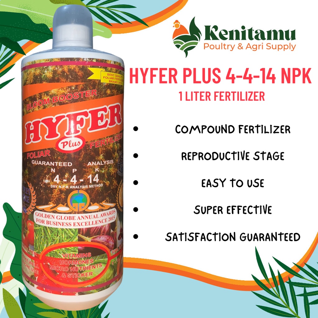 HYFER PLUS 4-4-14NPK 1 LITER FOLIAR FERTILIZER BY: AGROTIGER PHILS ...
