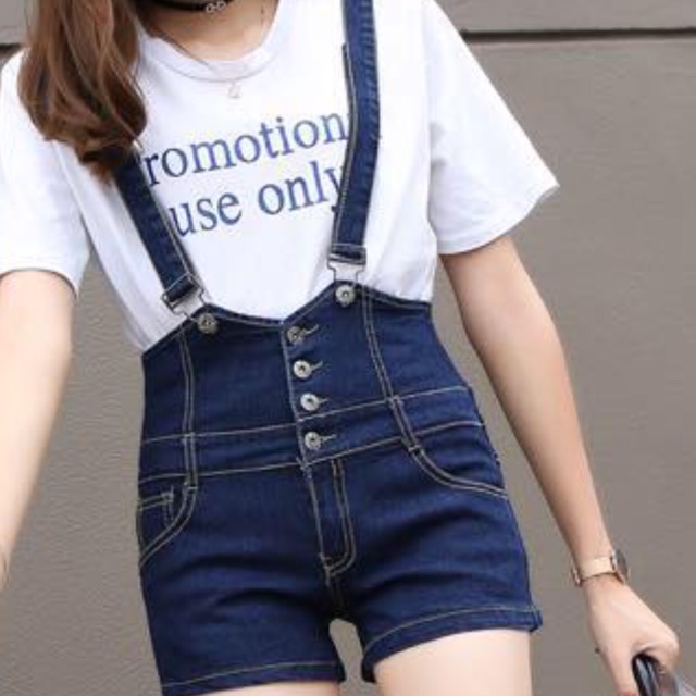 Denim 4button high waist jumper shorts #1037 | Shopee Philippines