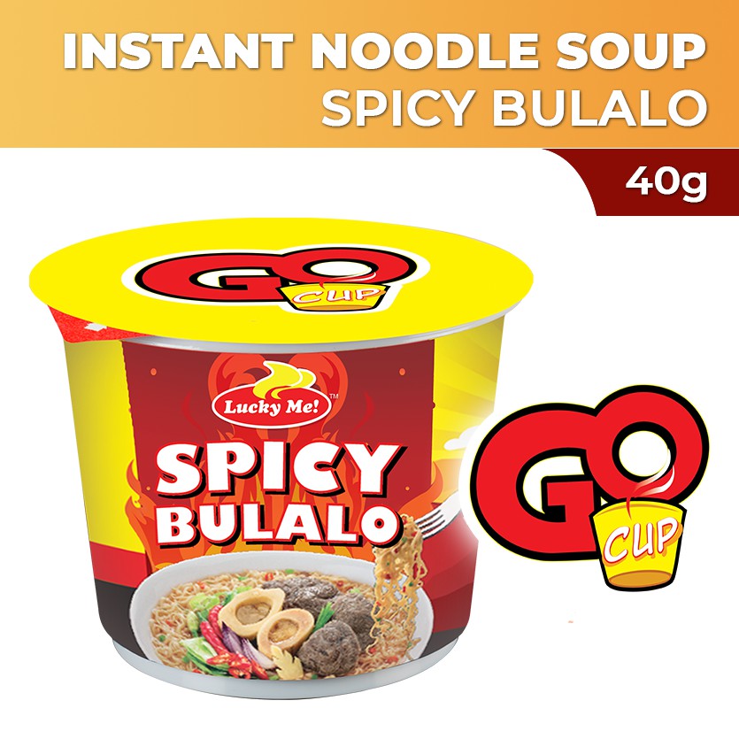 Lucky Me! Go Cup Mini Instant Noodle Soup Spicy Bulalo 40g | Shopee ...