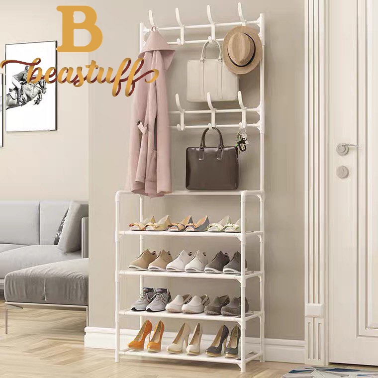 Multifunctional Shoe Rack Organizer Simple Floor Coat Rack Shoe Hat ...