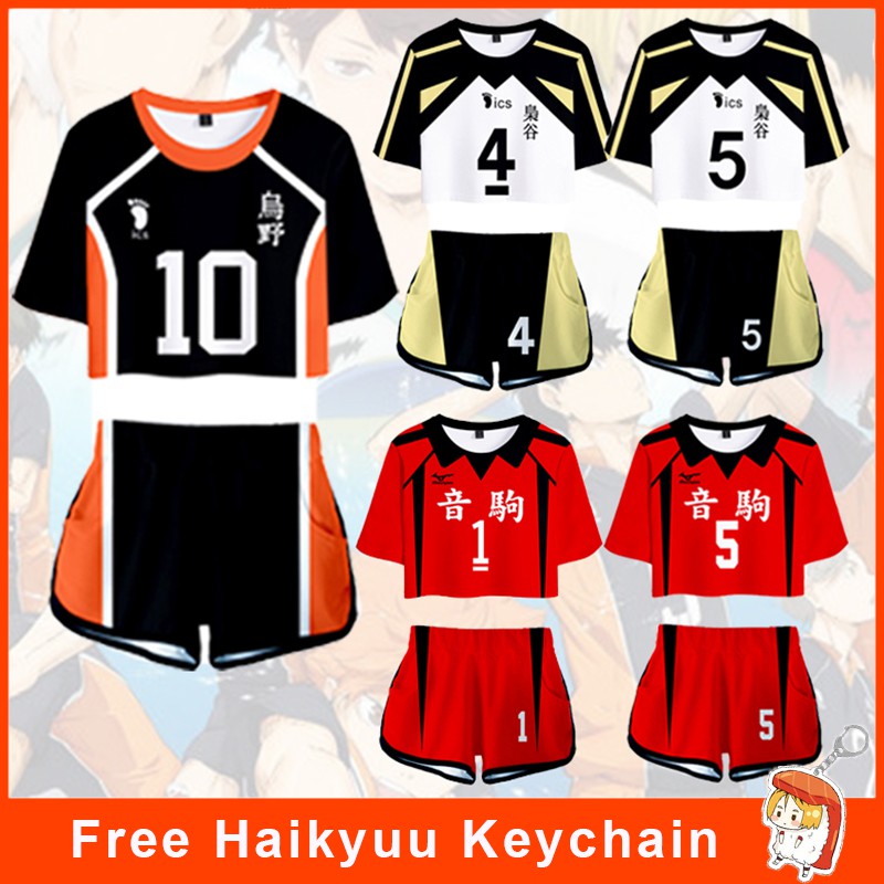 Haikyuu Jersey Cosplay Costume Karasuno Sports Set Uniform Hinata ...