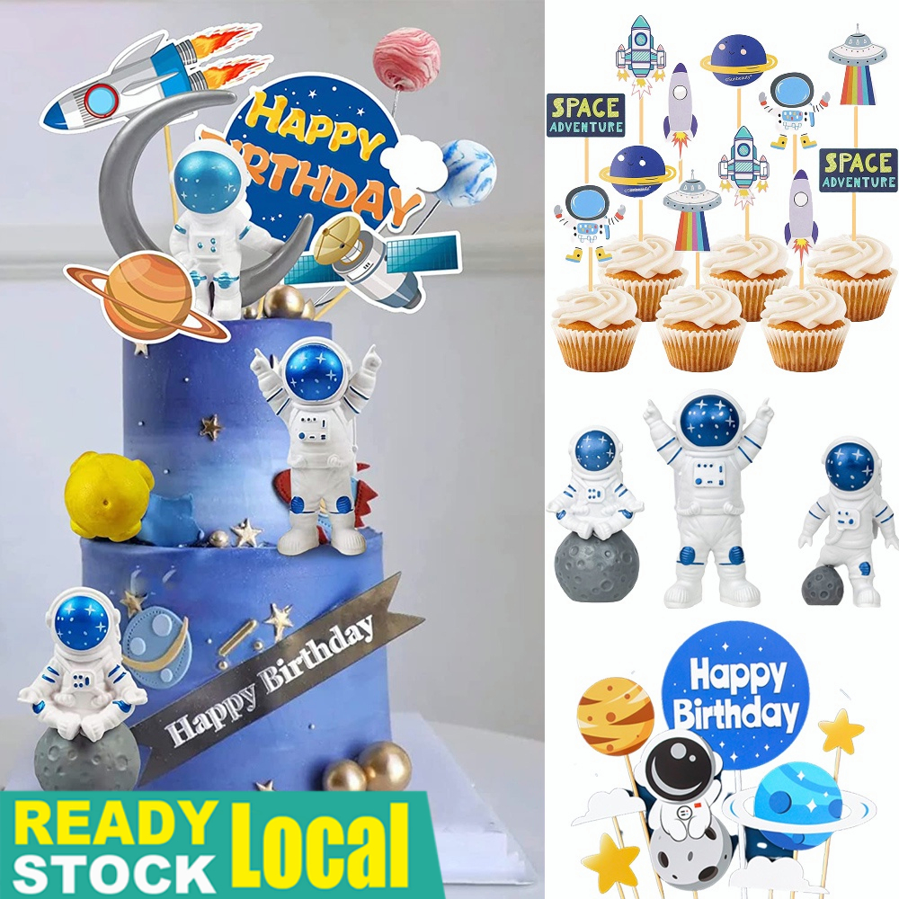Outer Space Themed Birthday Cake Decorations Astronaut Theme Cake Decor ...