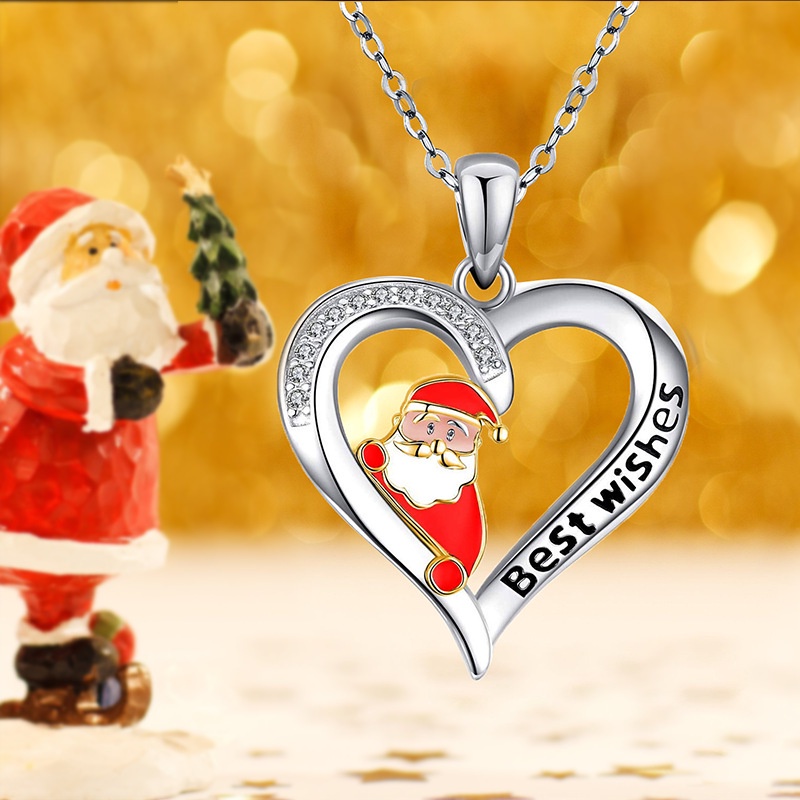 Christmas Decoration Products 1Pc Christmas Love Heart Santa Pendant ...