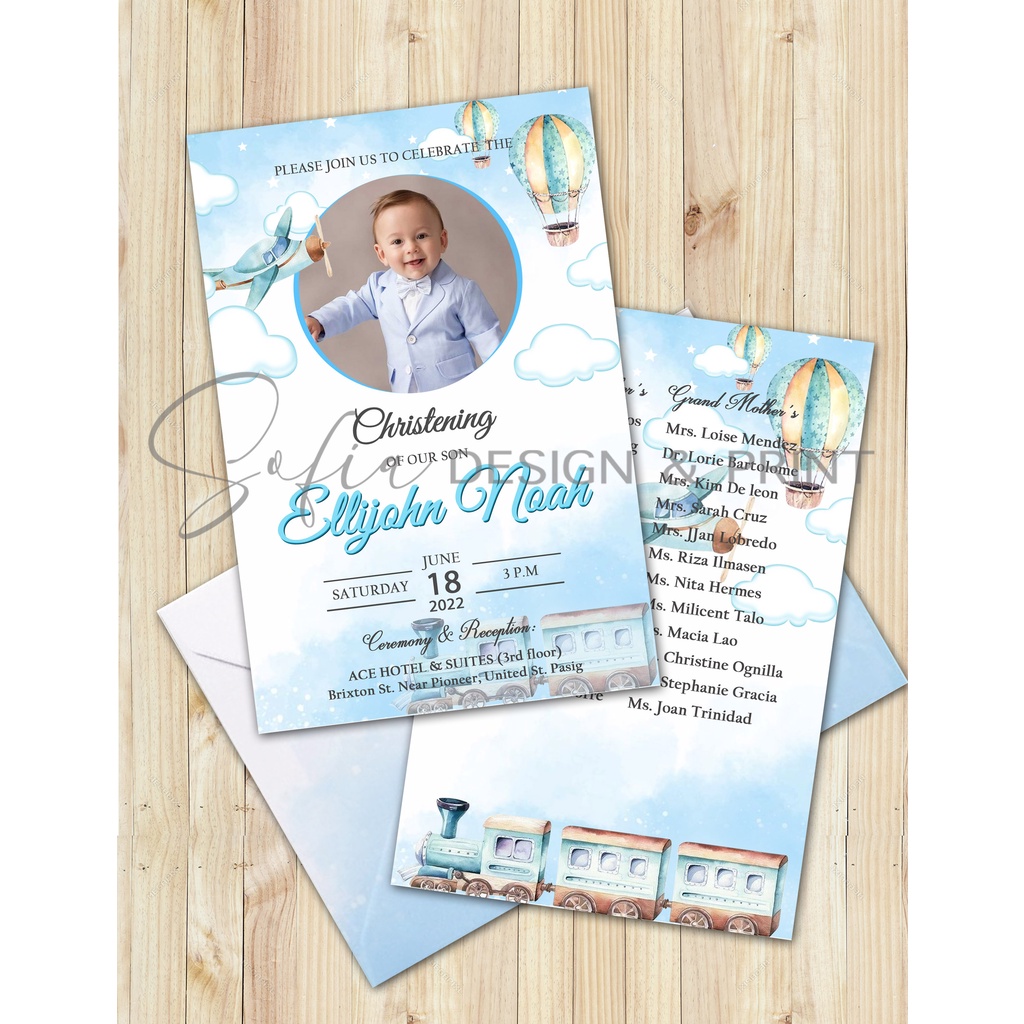 Christening Invitation Card, Birthday Invitation, Boy Invitation Card ...