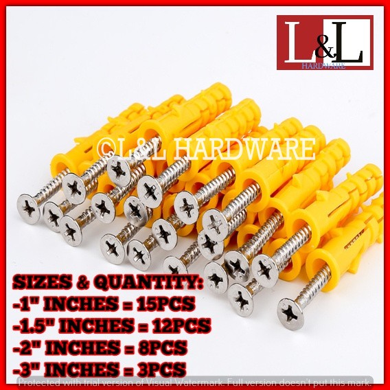 3899 Tox & Screws Set (4 sizes to choose, quantity may varies depending ...