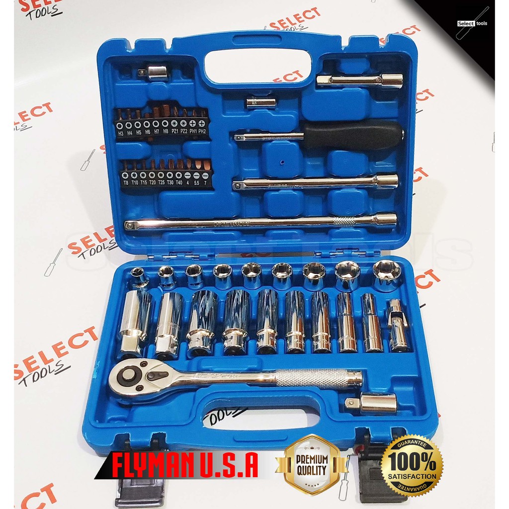 FLYMAN SOCKET WRENCH 47PCS 3/8 DRIVE HEAVYDUTY | Shopee Philippines