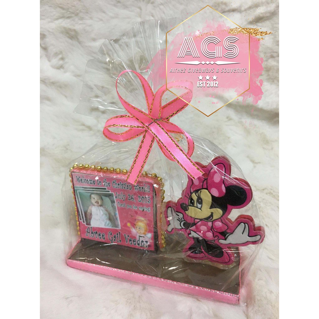 Minnie Mouse Rubberized for Baptism and Birthday Souvenir | Party ...