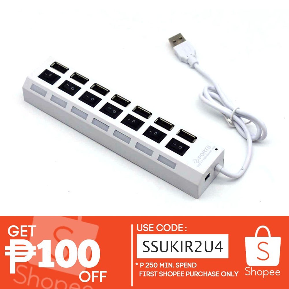 Great Deals 7 ports High Speed USB 2.0 Hub | Shopee Philippines